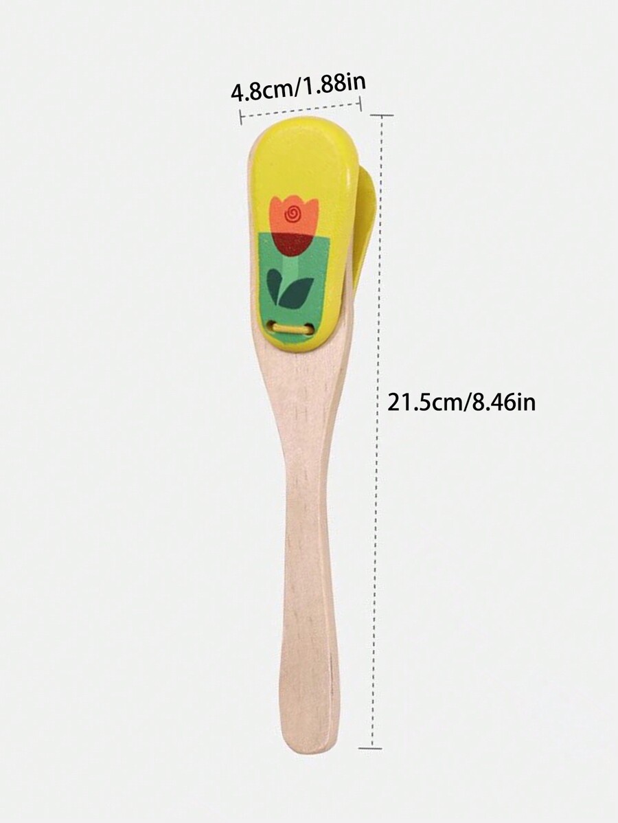Wooden Cartoon Colorful Long Handle Clapper Percussion Musical ...