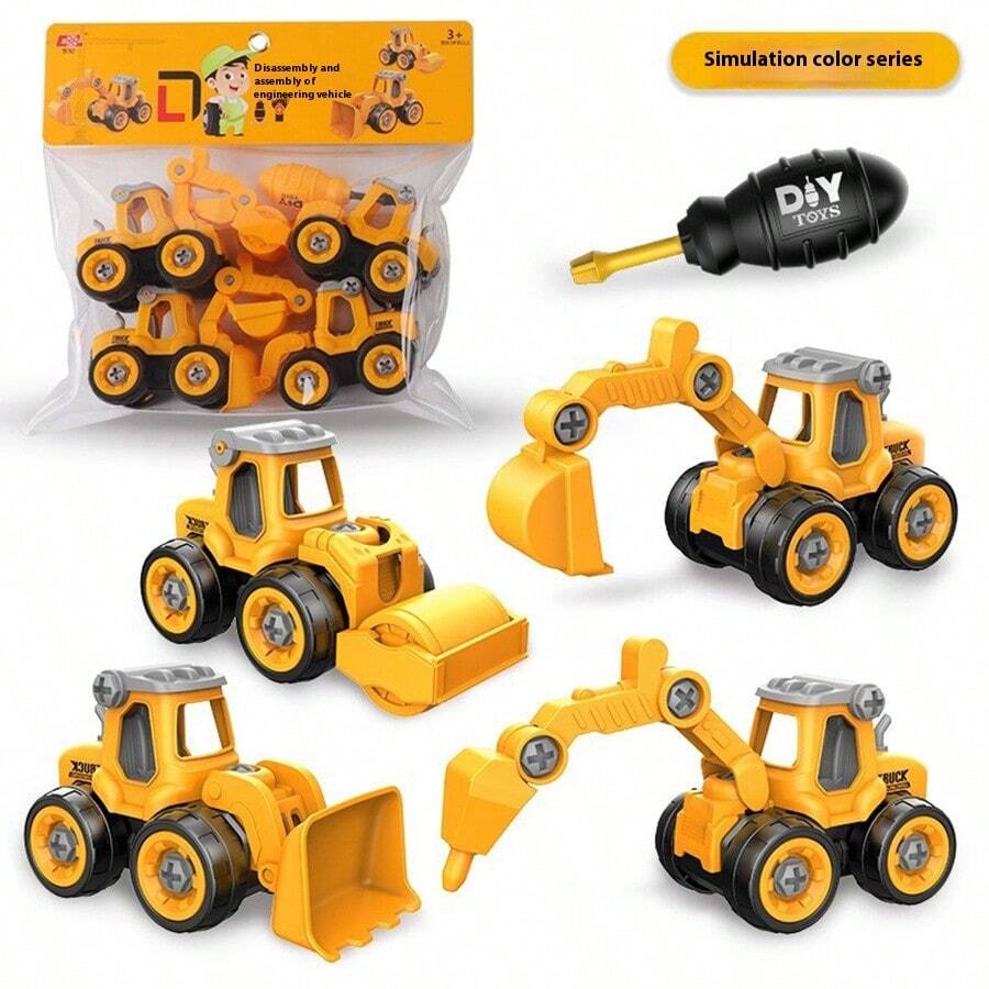 DIY Disassemble & Assemble Engineering Vehicle Toy Set, Boys ...