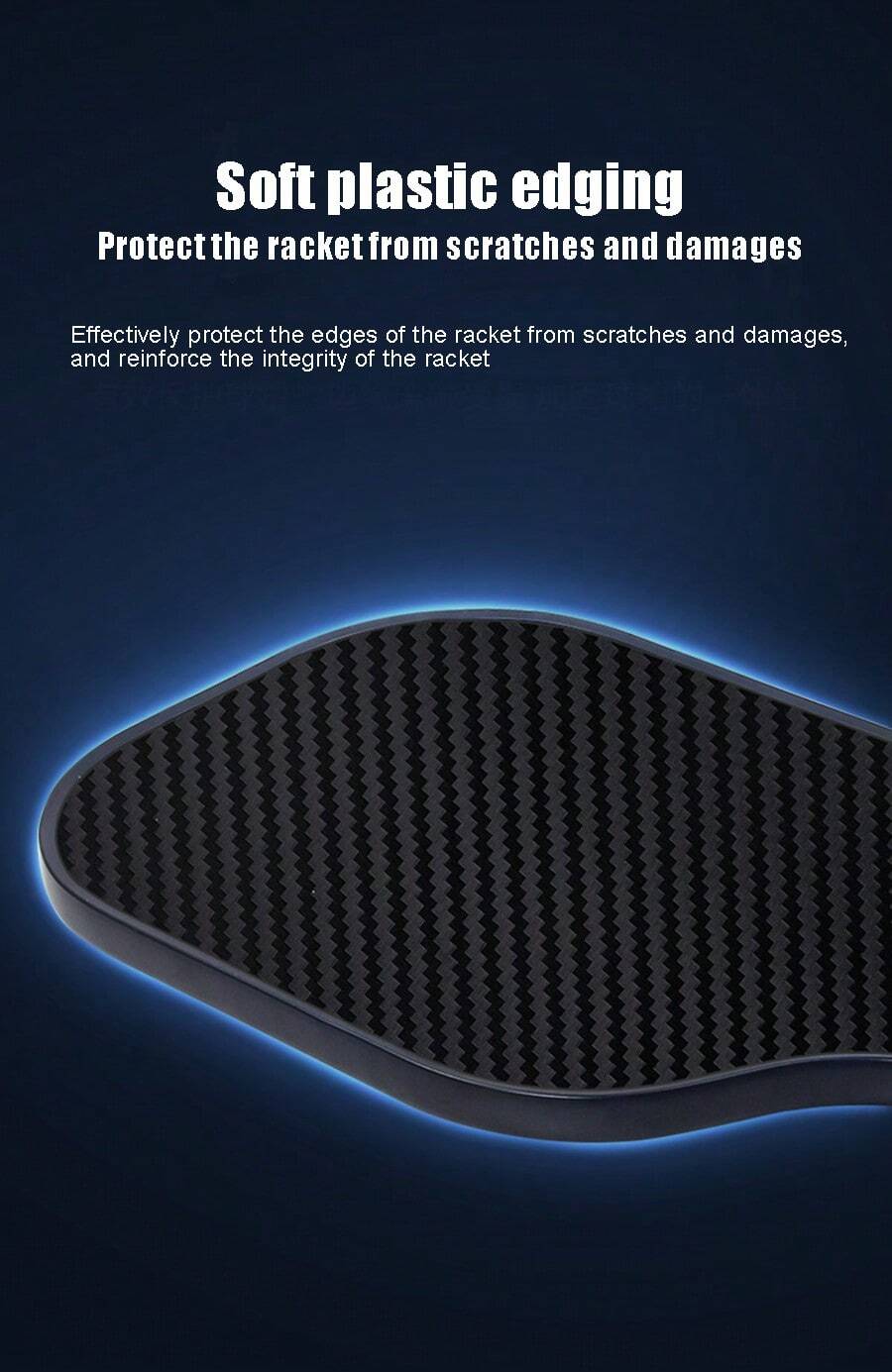 Raquete de Pickleball Conjunto de Fibra de Carbono Bruta Termoformada T700 com Superfície ...