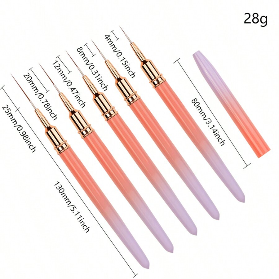 New Metal Hollow Tube Dual-Tone Gradient Pull Line Painting Pen Set ...