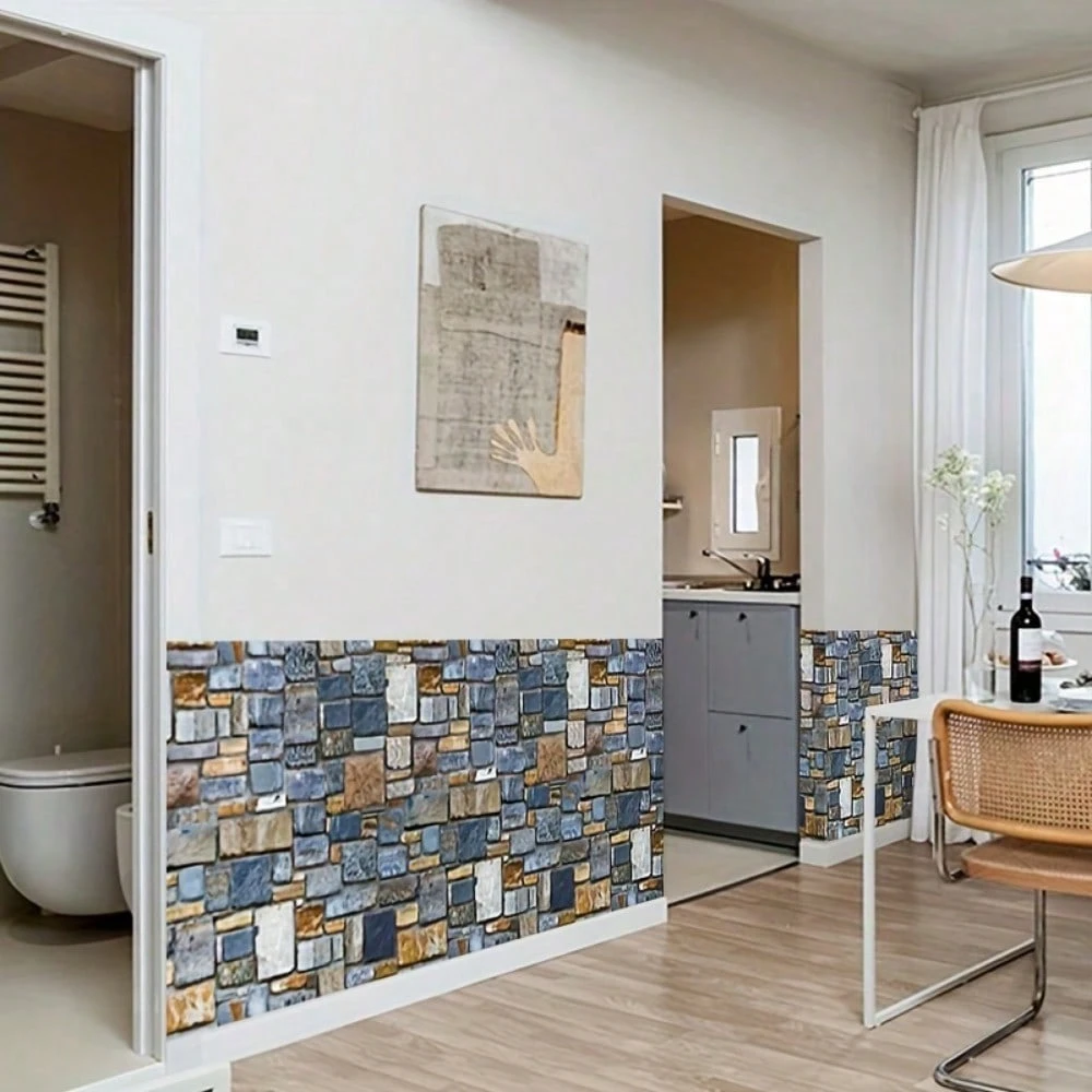 1 Roll Stone Brick Peel And Stick Wallpaper: Waterproof Textured Brick ...