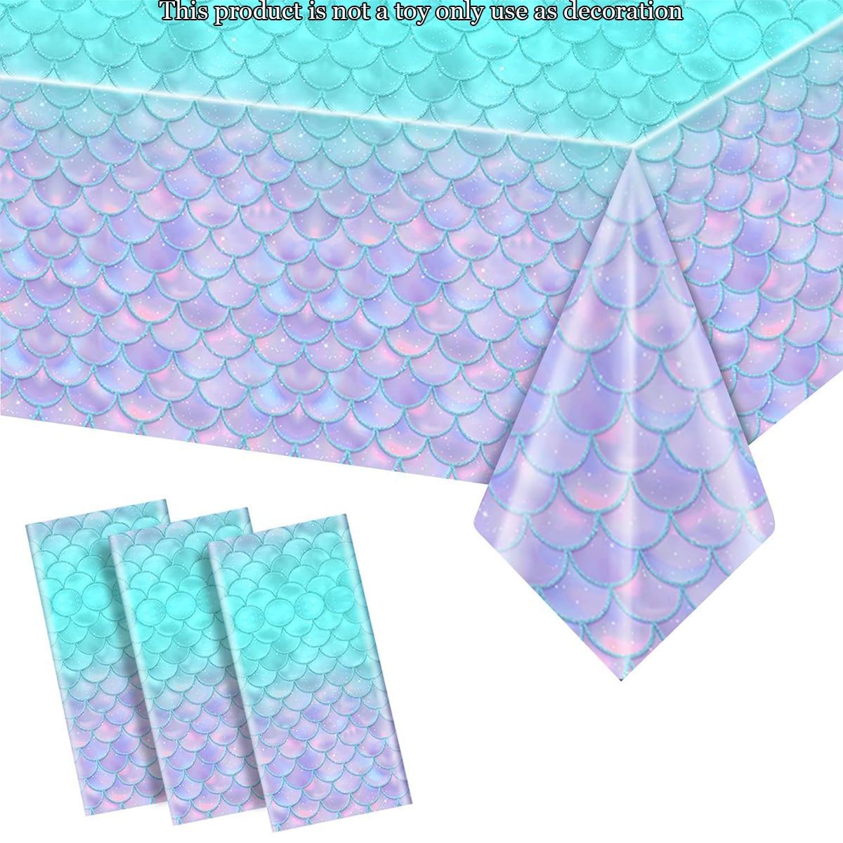 1pc Mermaid Tablecloth, Disposable Rectangular Mermaid Themed Party ...