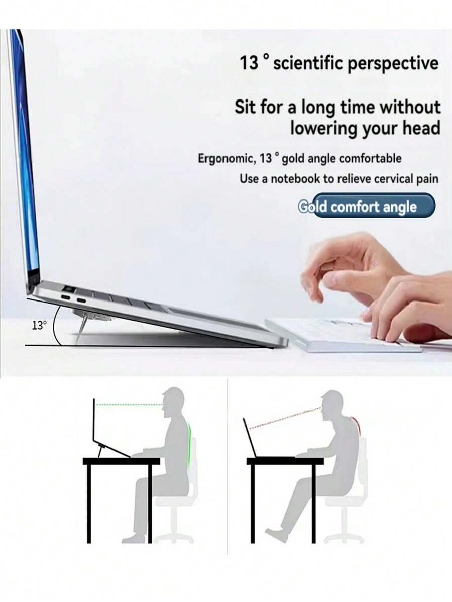 2pcs Foldable Laptop Stand, Adjustable Computer Stand With Nano ...