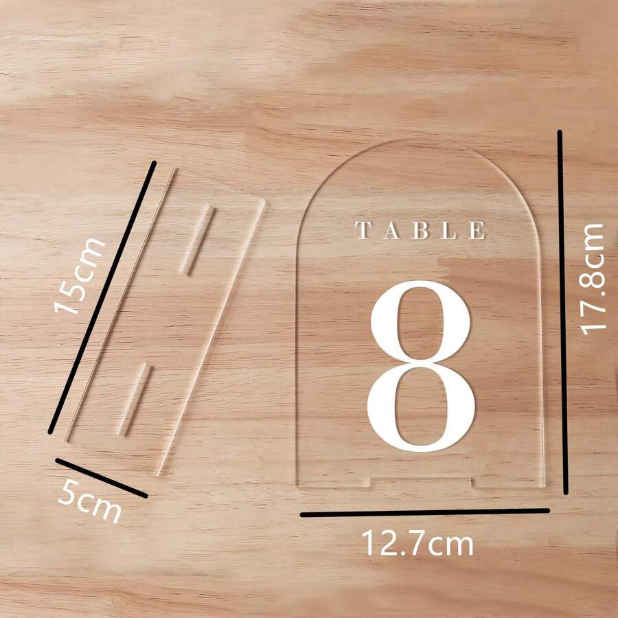 5pcs Transparent Blank Arch-Shaped Acrylic Dinner Table Name Cards, DIY ...