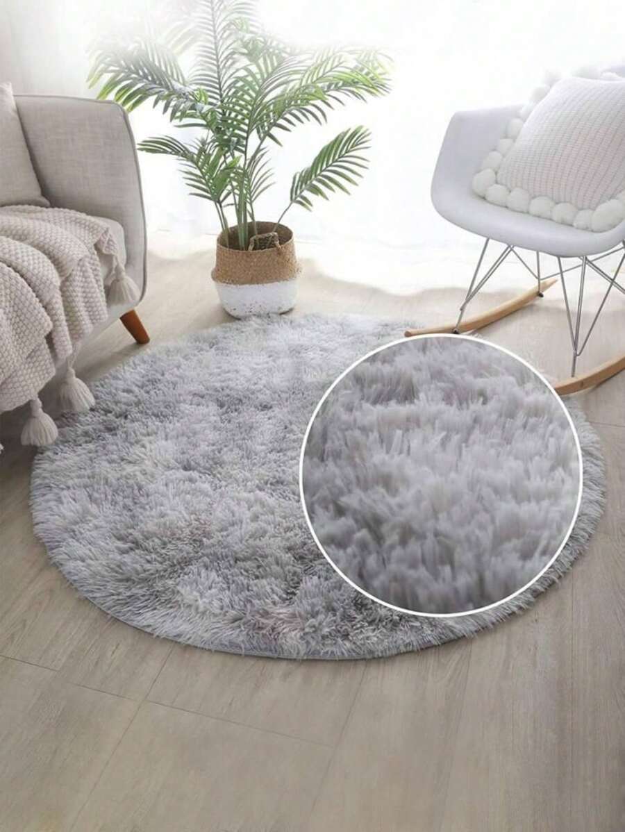 Circular Shaggy Rug For Home, Extra Soft Texture With Choice Of Colours ...