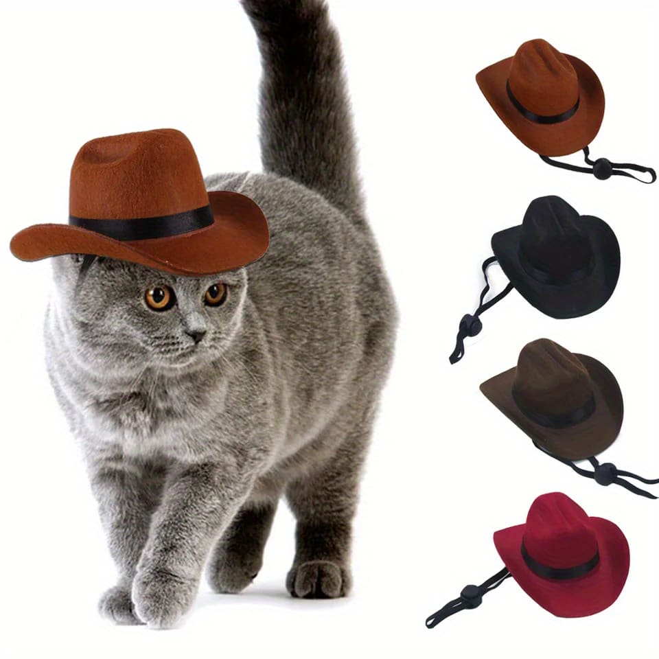 1pc Mini Pet Cowboy Hat, Small Dog Cat Pet Cap, Party Holiday Little ...
