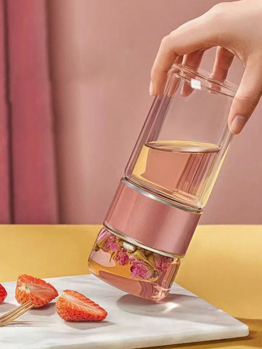 1PC 500/350ML Pink Tea Glass Water Cup Tea Diffusers For Loose Tea ...