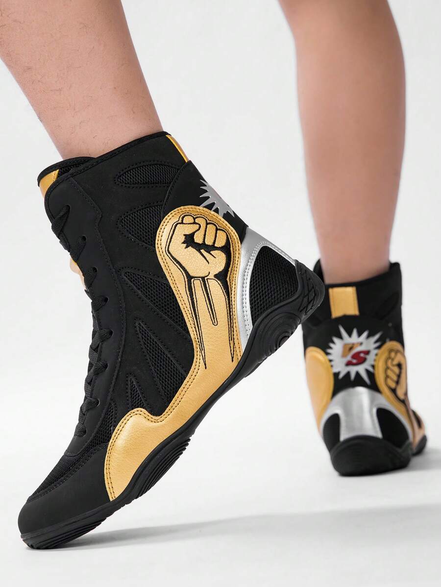 TOLLN Men's Professional High Top Boxing/Wrestling/MMA Training Boots ...