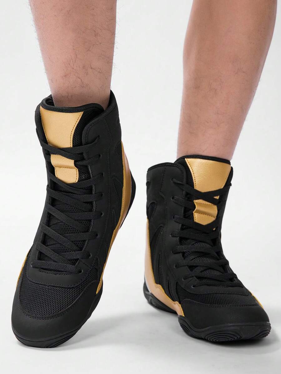 TOLLN Men's Professional High Top Boxing/Wrestling/MMA Training Boots ...