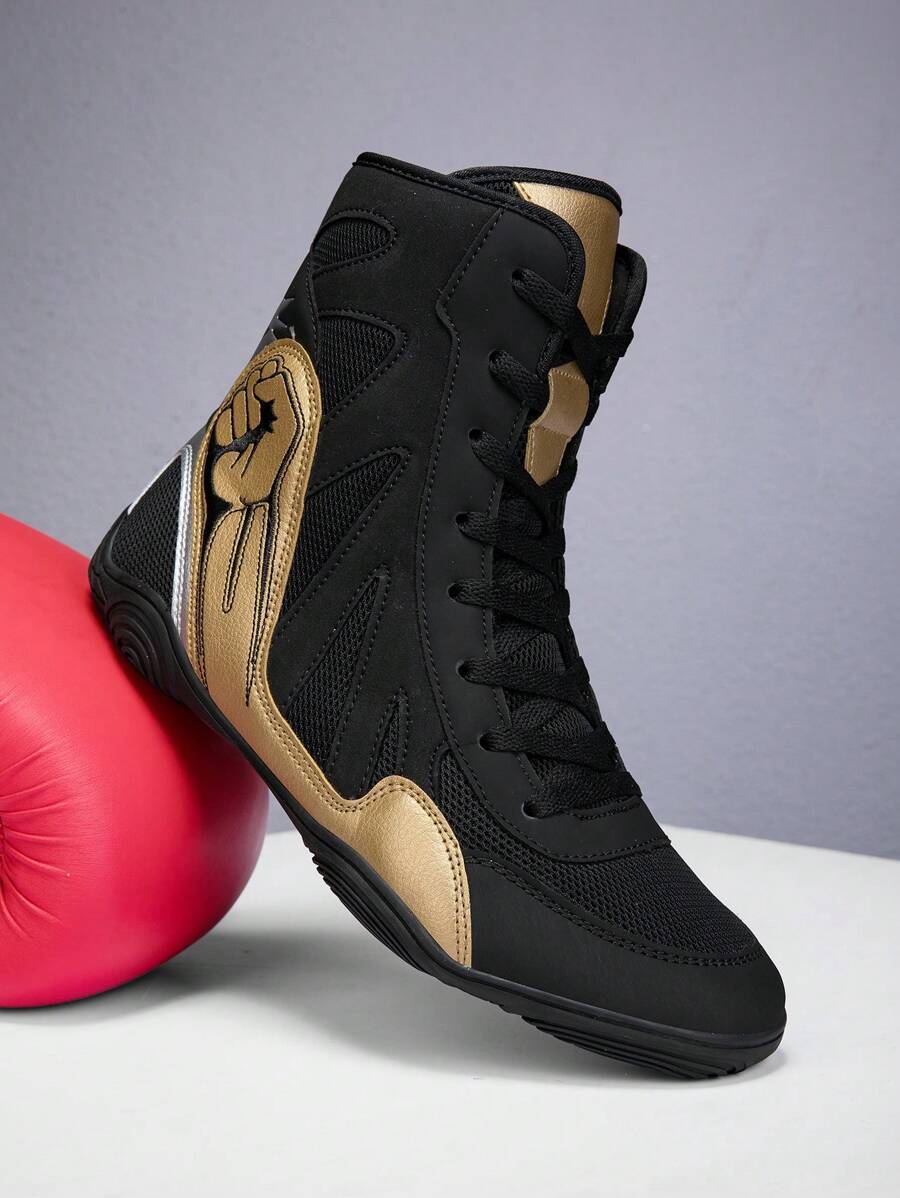 TOLLN Men's Professional High Top Boxing/Wrestling/MMA Training Boots ...