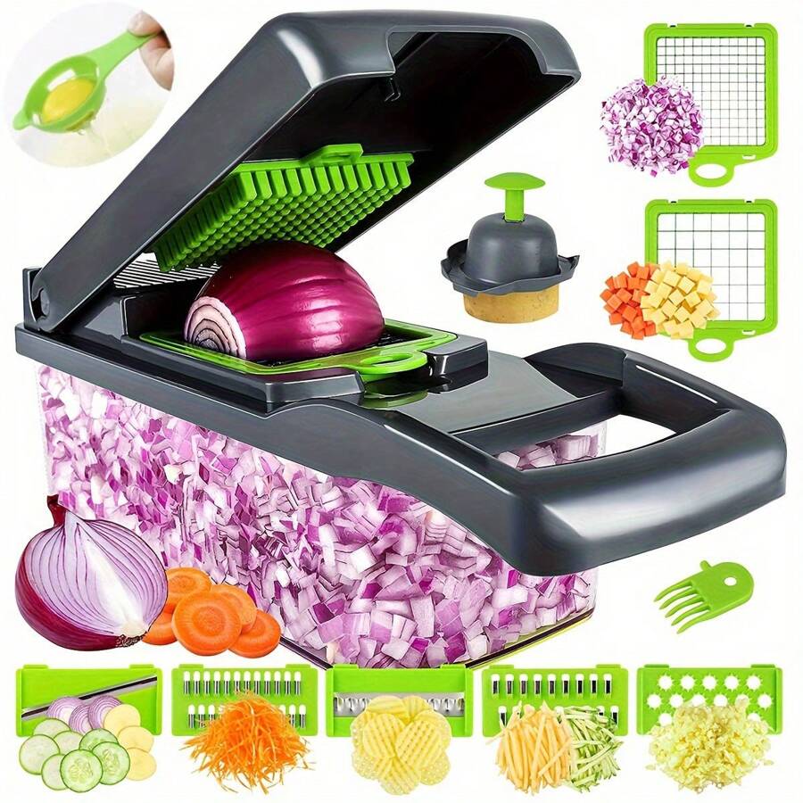16pcs Vegetable Chopper, Multi-Function Fruit Slicer, Manual Food ...