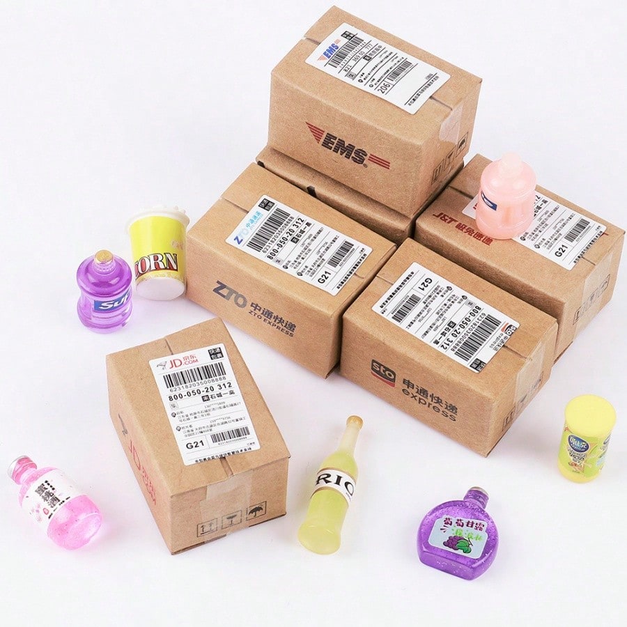 5pcs Miniature Delivery Box Playset, Blind Box Dollhouse Accessories ...