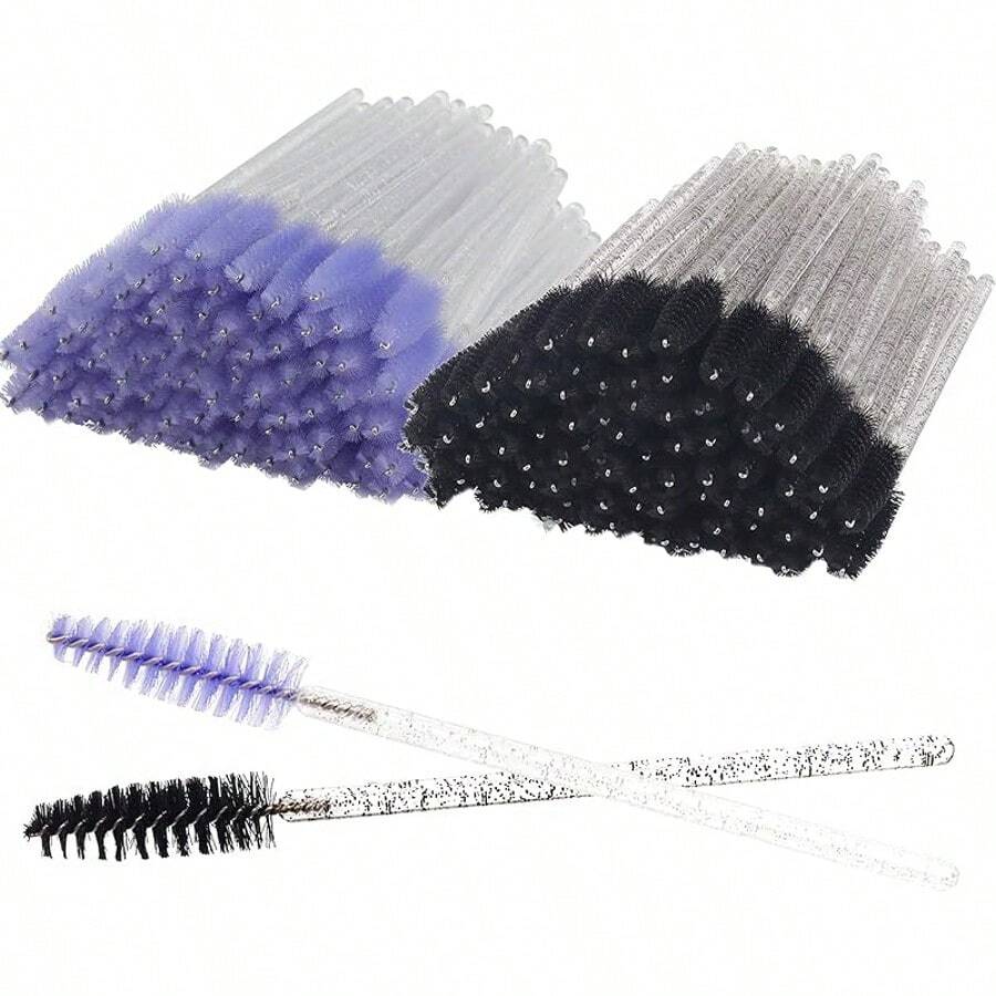 100 Pcs Disposable Mascara Wands, Crystal Eyebrow Spoolies Brush For ...