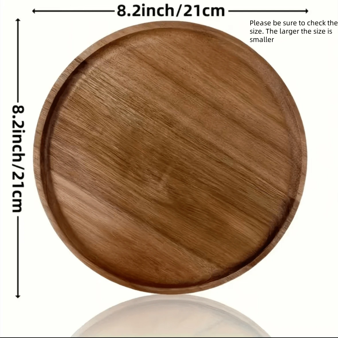 A Natural Wooden Circular Tray: Suitable For Storing Bread, Milk ...