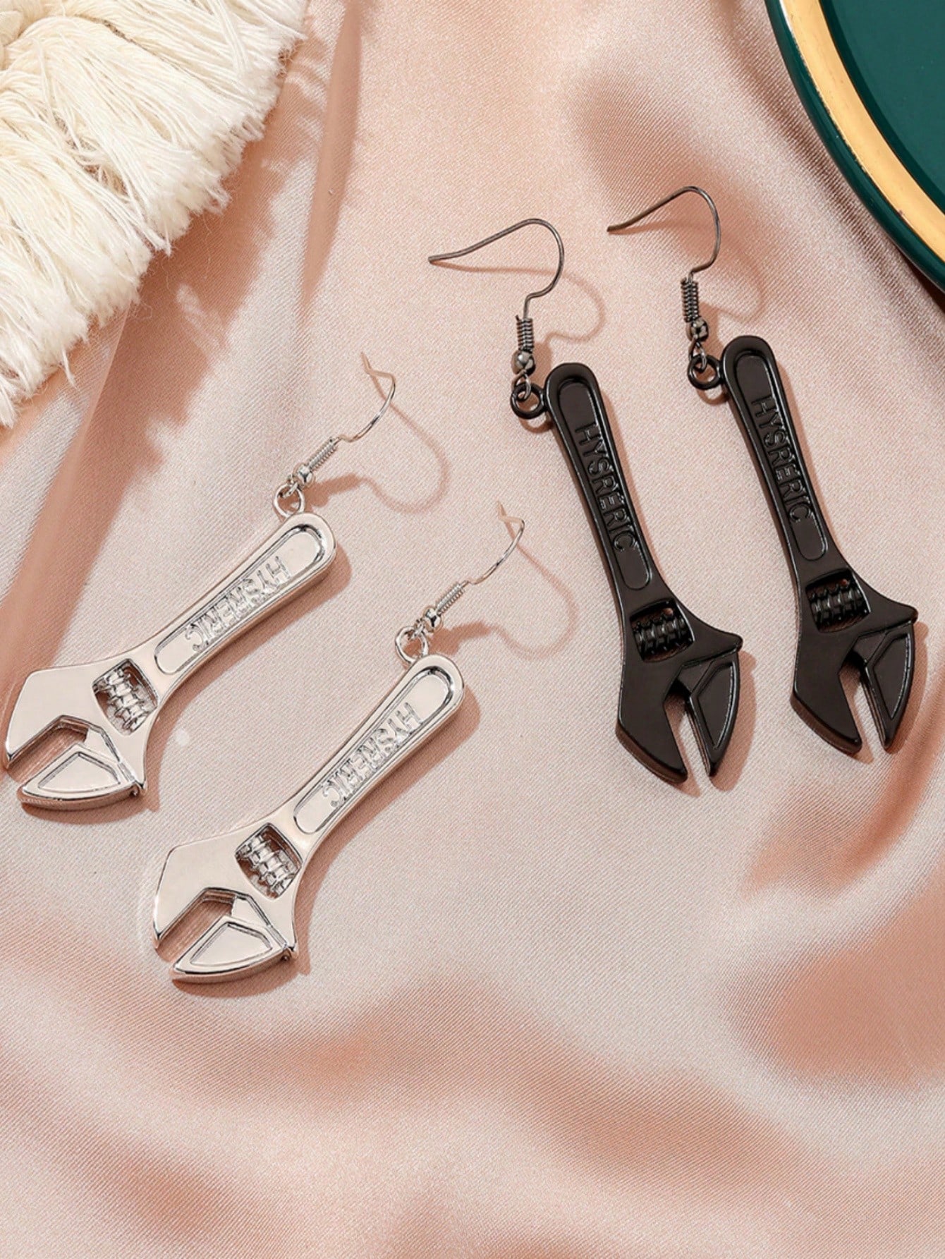 Punk Style Exaggerated Wrench Earrings, Retro Hip-Hop Minimalist Street ...