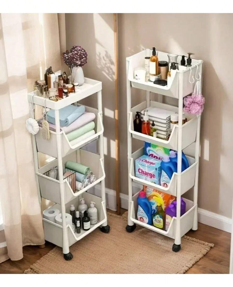 Trolley Bookshelf Kitchen Storage Rack Kitchen Corner Narrow Slit ...