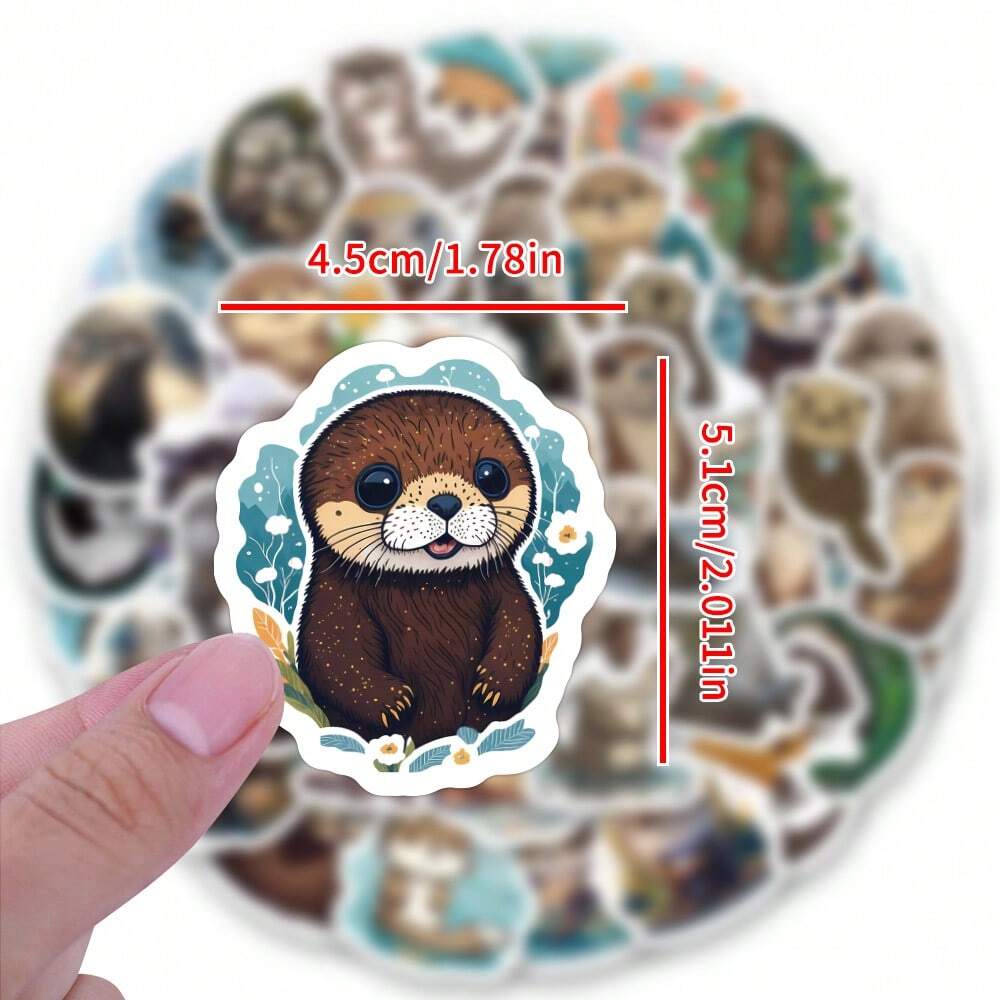 52PCS Charming Otter Stickers | Vinyl Aesthetics Stickers For Scrapbook ...