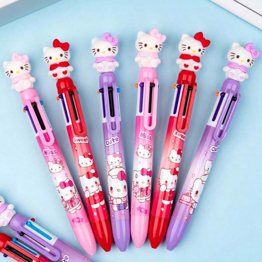 3sets, Neutral Pens, [Authorized] 6 Color Pens, Push Type Ballpoint ...
