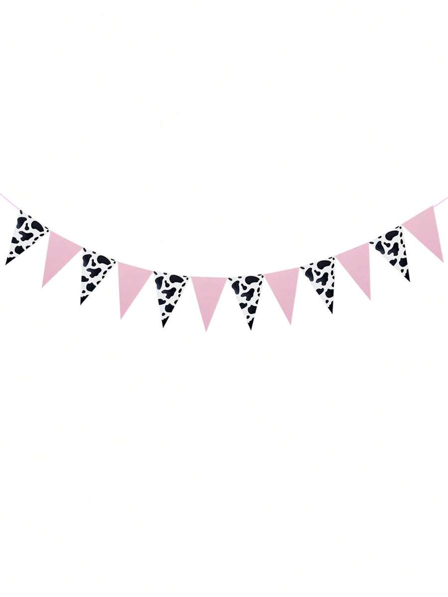 1set/12pcs Pennant Cow Print Pennant Banners, Cow Print Pennant Banner ...