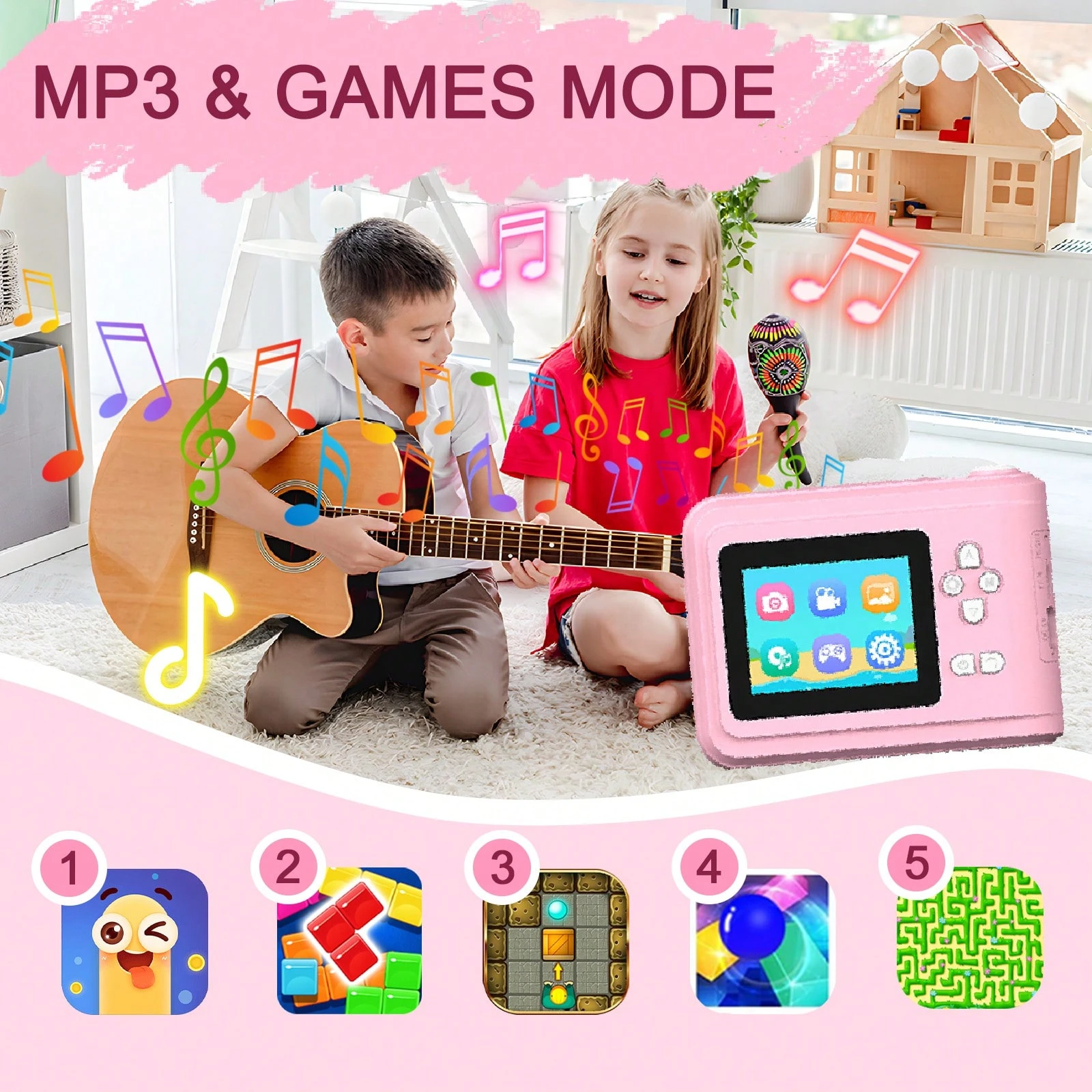 Kids Digital Instant Print Camera For Toddler With Video/6X Digital ...