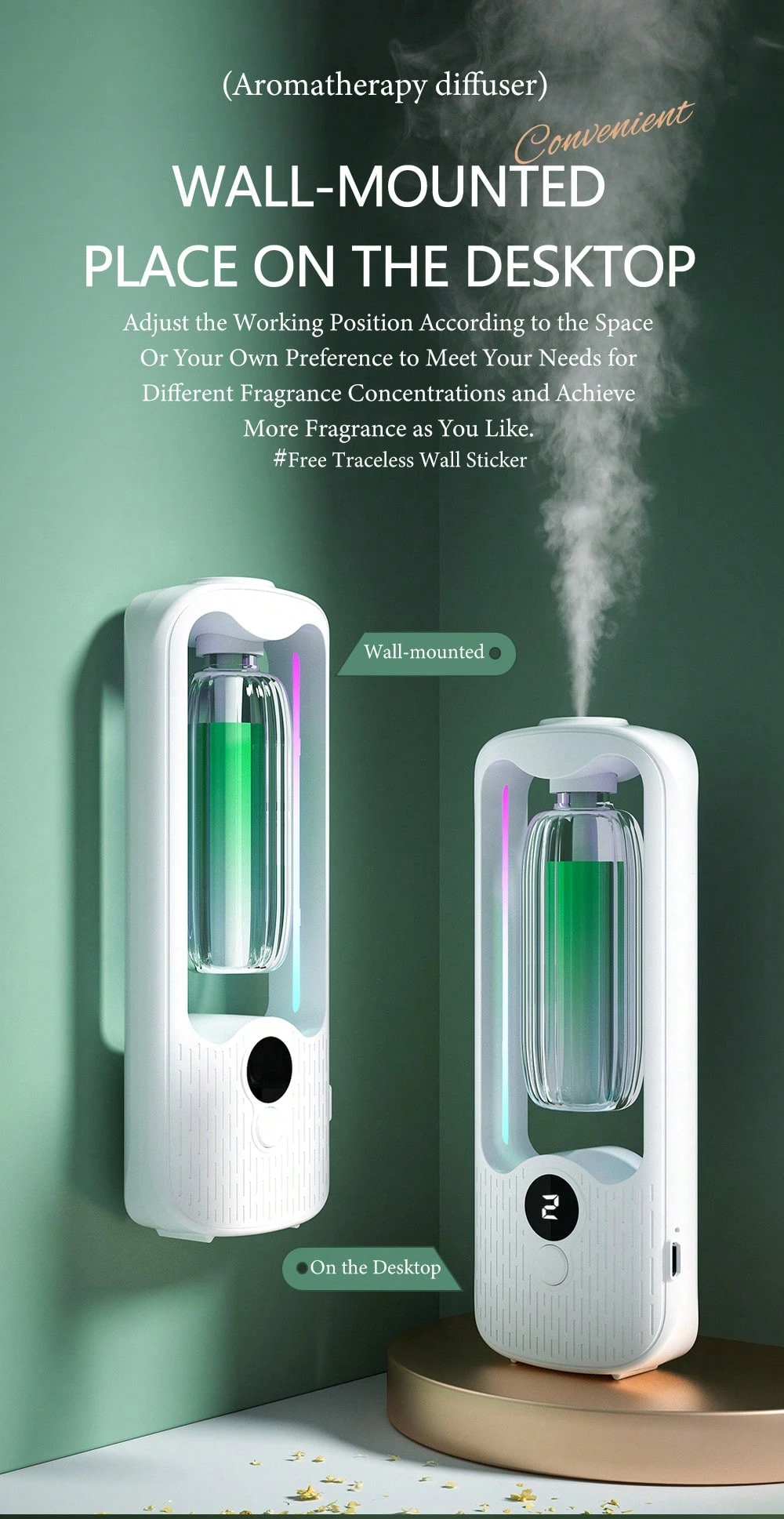 Lavender Series Small Wall-Mounted Vertical Aromatherapy Diffuser Set ...