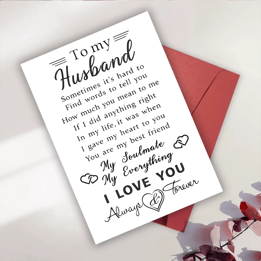 Loving Husband Greeting Card 1-Pack - Romantic Appreciation Card For ...