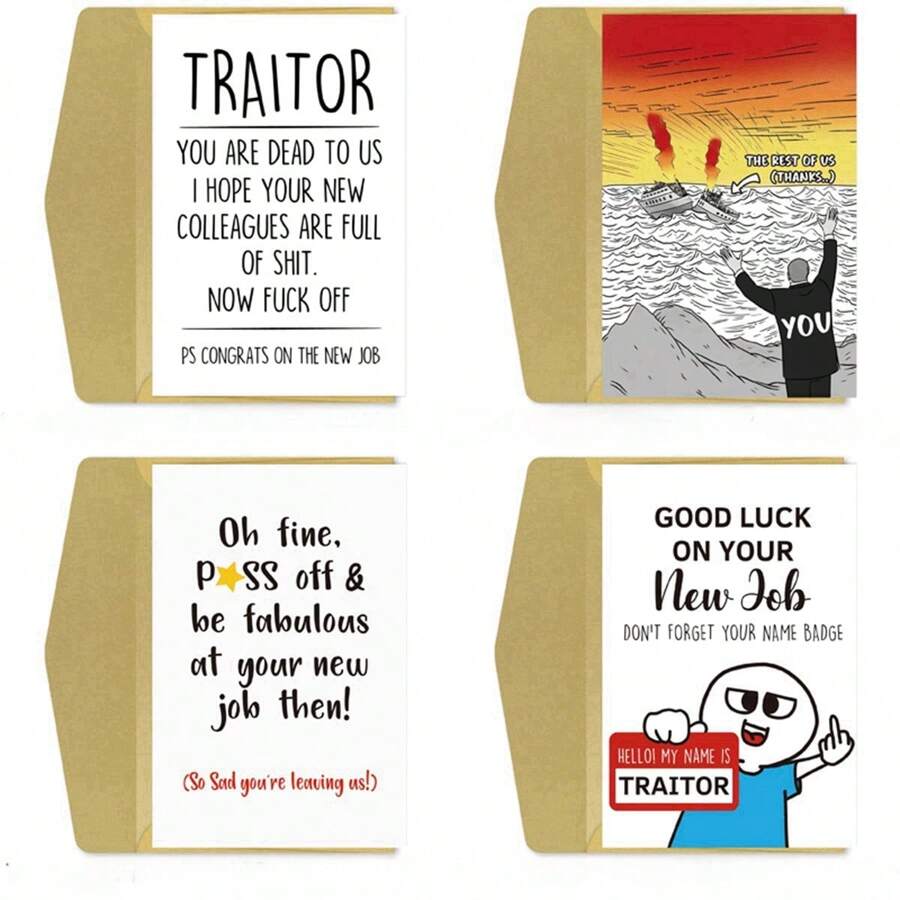 Funny Colleague New Job Resignation Card, Farewell Card For Colleagues ...