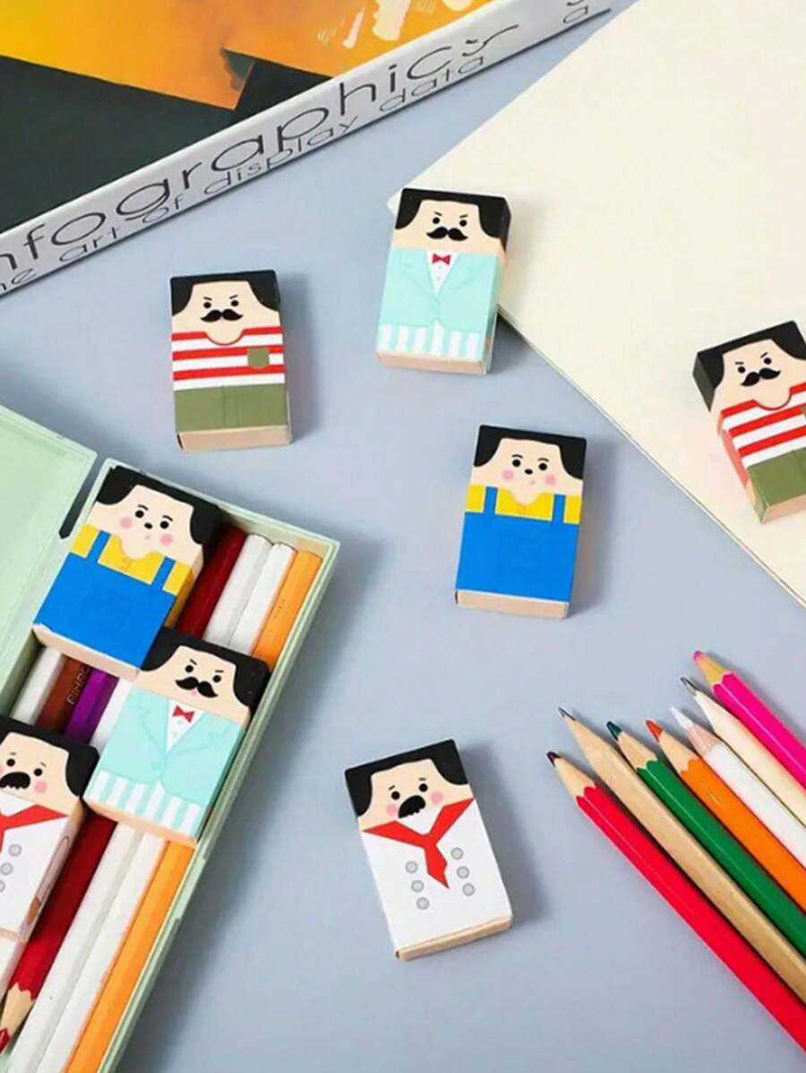 2pcs Cute And Funny Bald Head Erasers, Creative & High-Quality ...