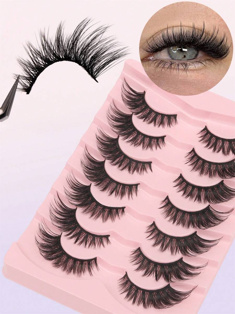 7Pairs Fox Eye Eyelashes Cat Eye Lashes Winged End Eye Elongated ...