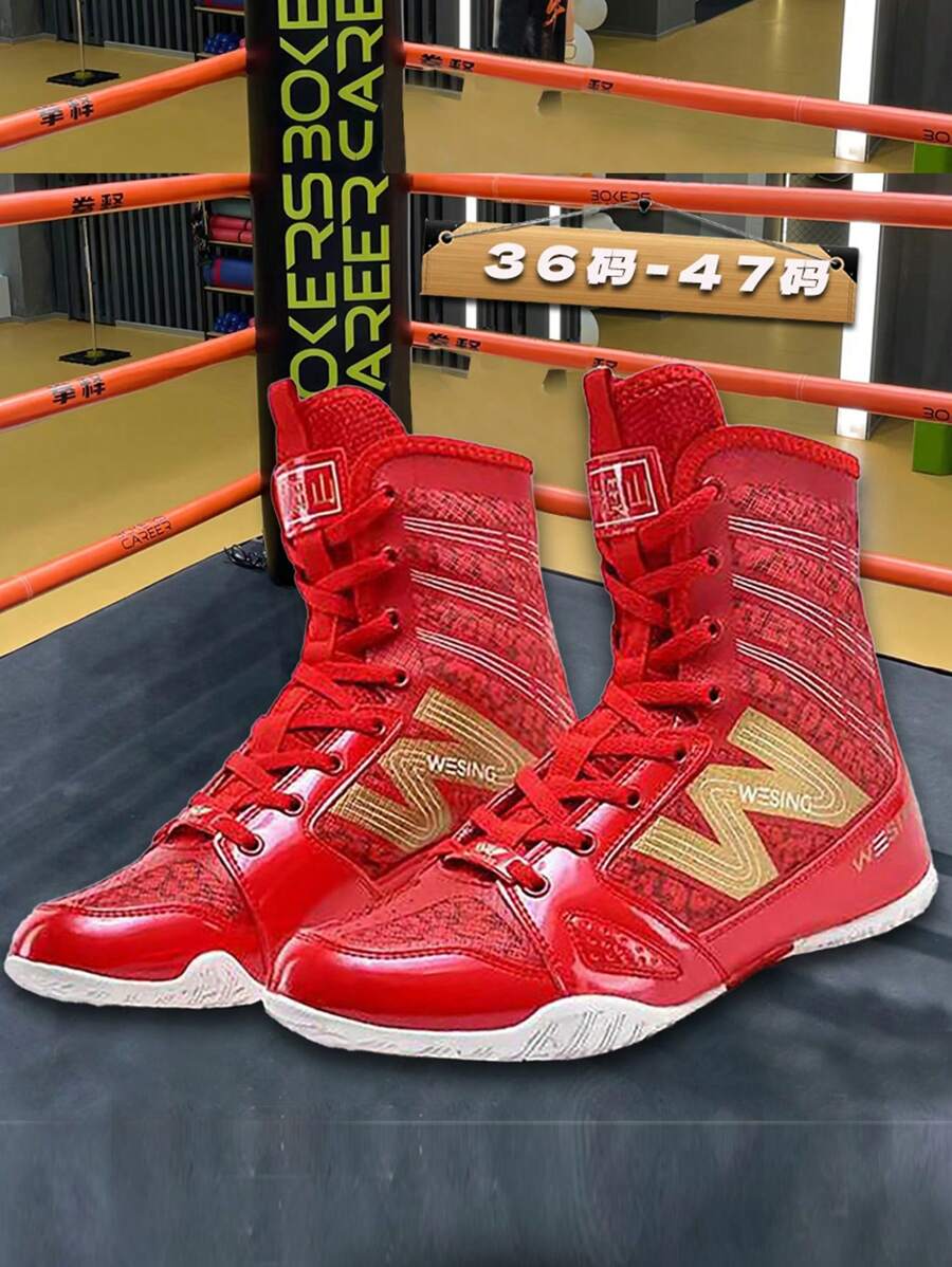 TACHUAN 1 Pair Professional Wrestling/Boxing High-Top Shoes,Unisex ...