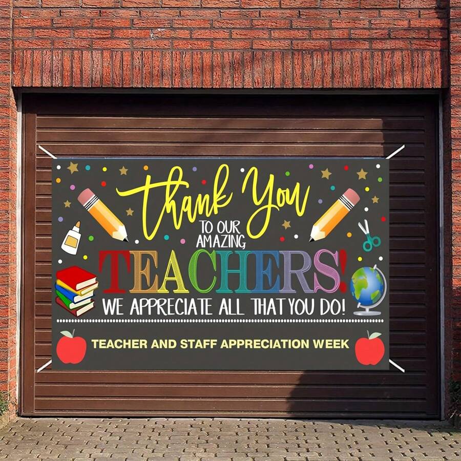 Teacher Appreciation Week Backdrop Banner Decorations, Thank You ...