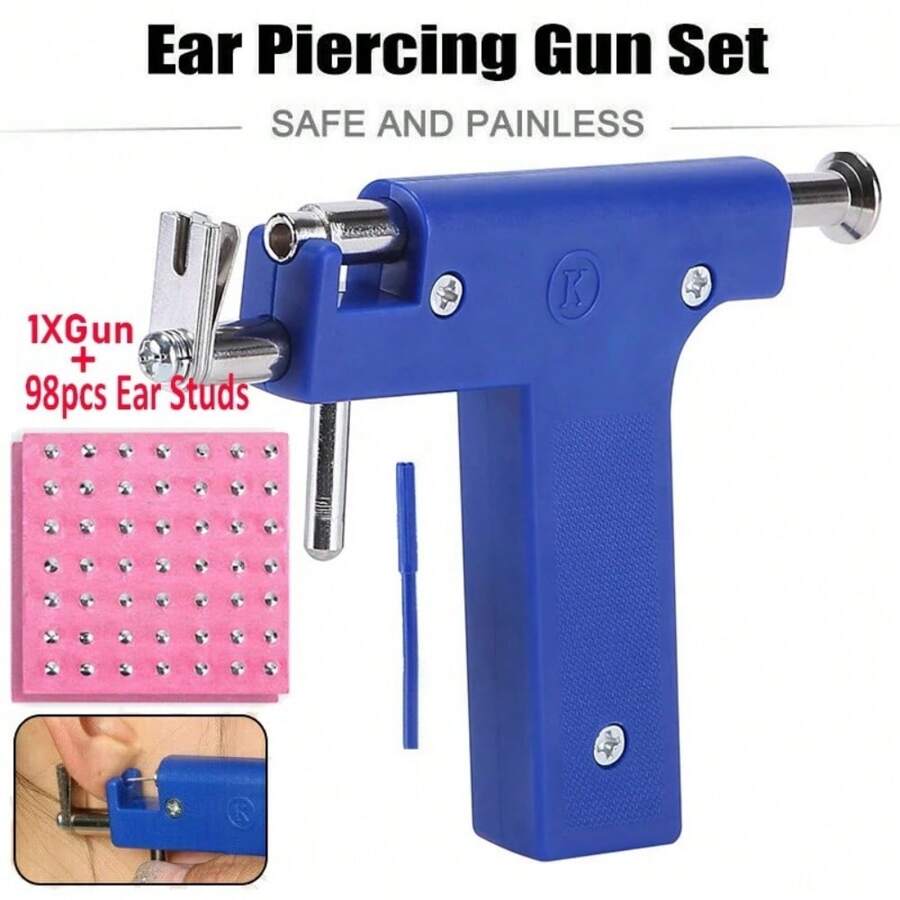 Professional Ear Piercing Gun Tool Set 98pcs Ear Studs Steel Ear Nose ...