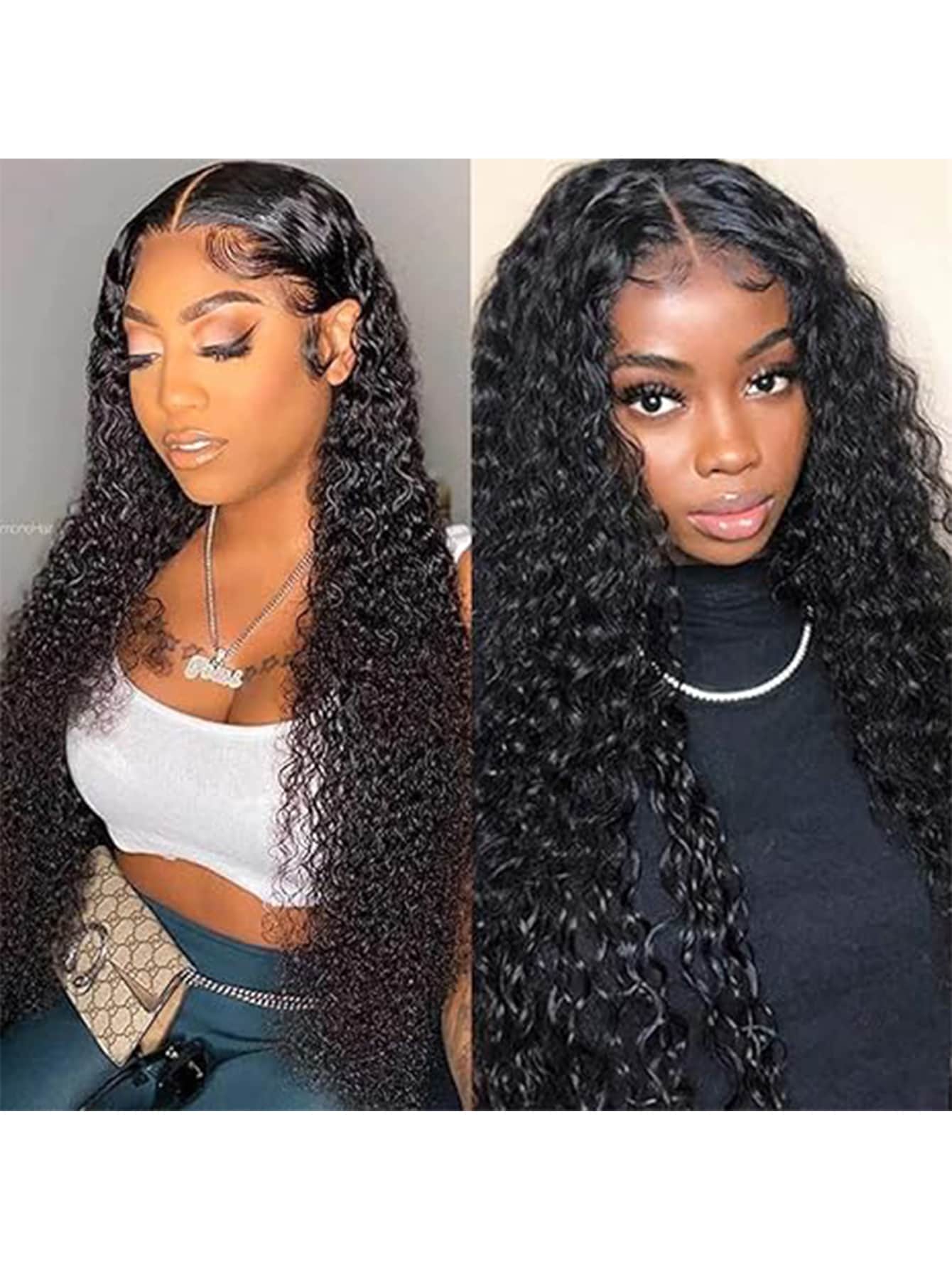 Perruque frontale en dentelle de 34 pouces 13x4, cheveux humains 150% de densité, cheveux ...