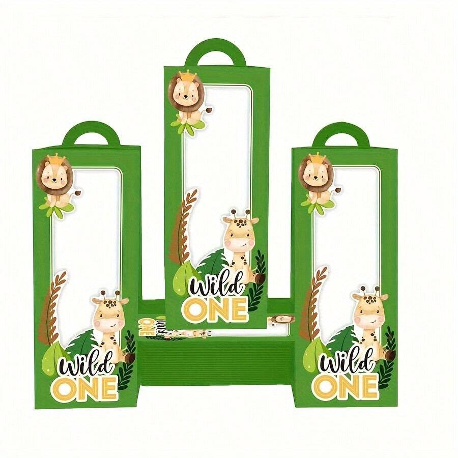 12 Packs Zoo Animals Treat Gift Boxes - Jungle Animal Wild Birthday ...