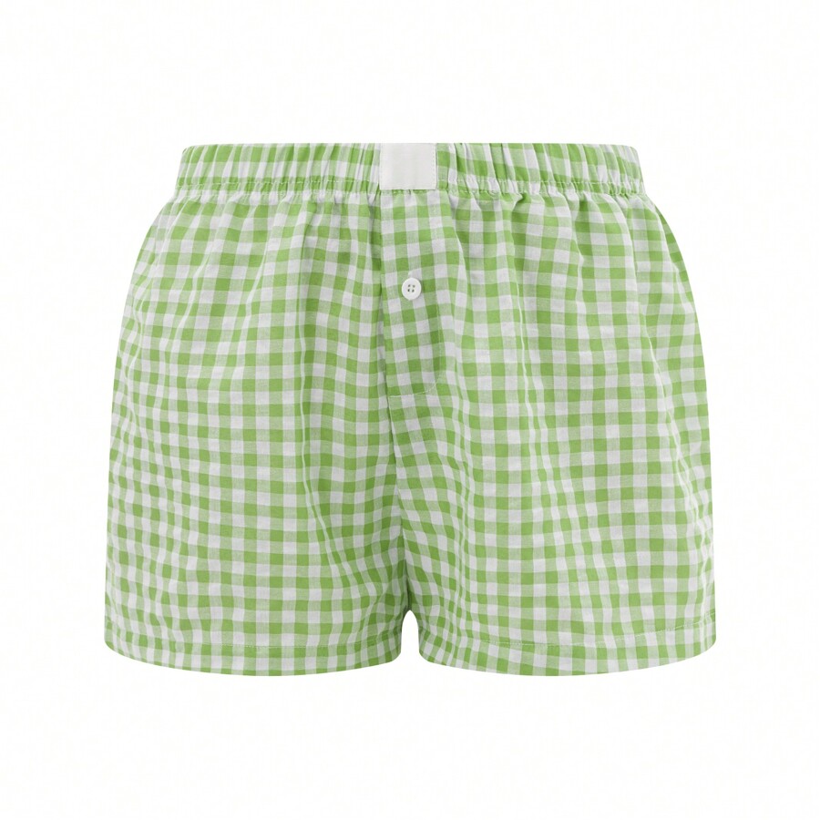 Women Y2K Plaid Shorts Elastic Low Rise Cute Gingham Pajama Boxer ...