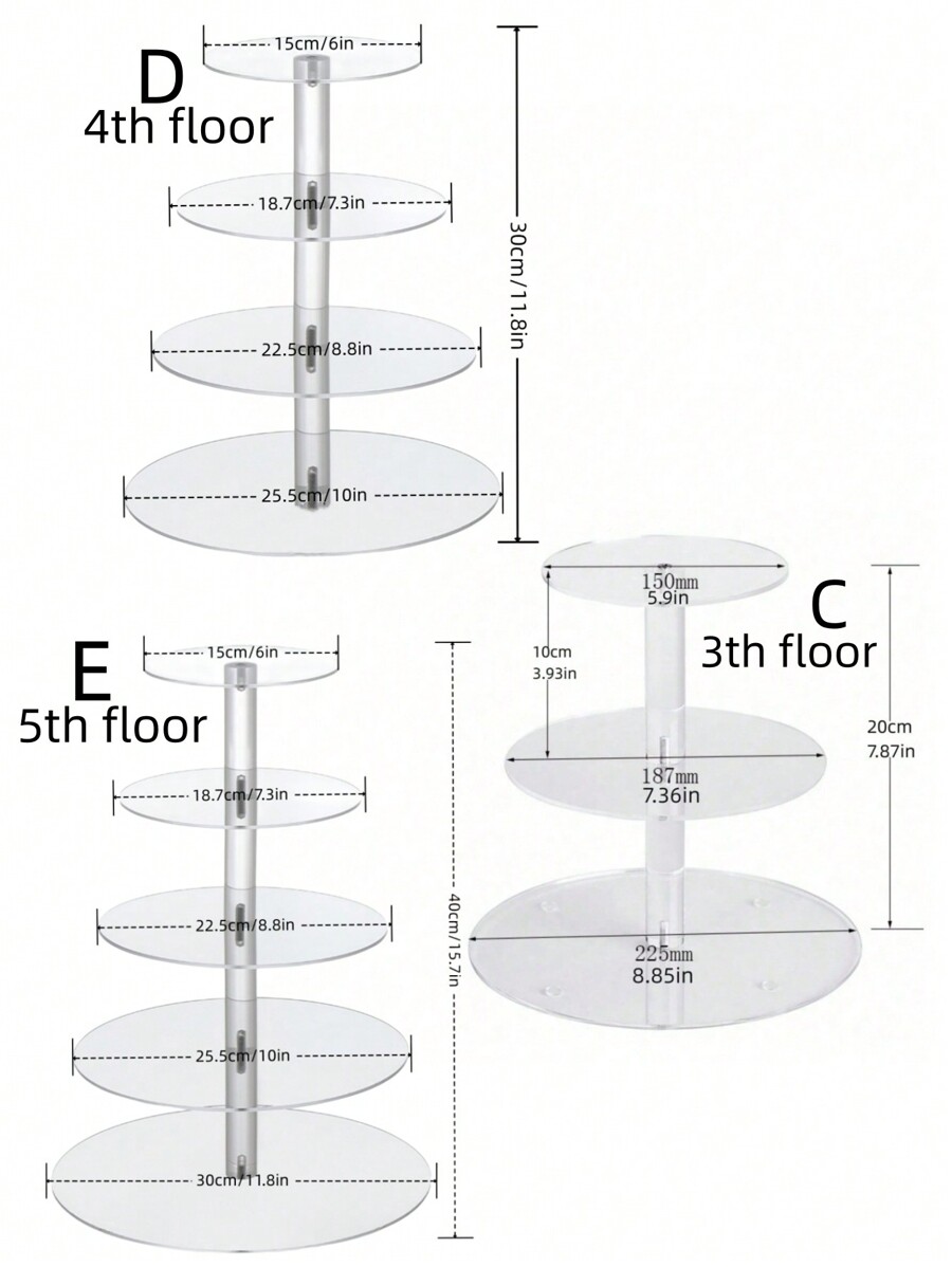 Round Acrylic Dessert Cupcake Stand, Multilayer Cake Display Rack For ...
