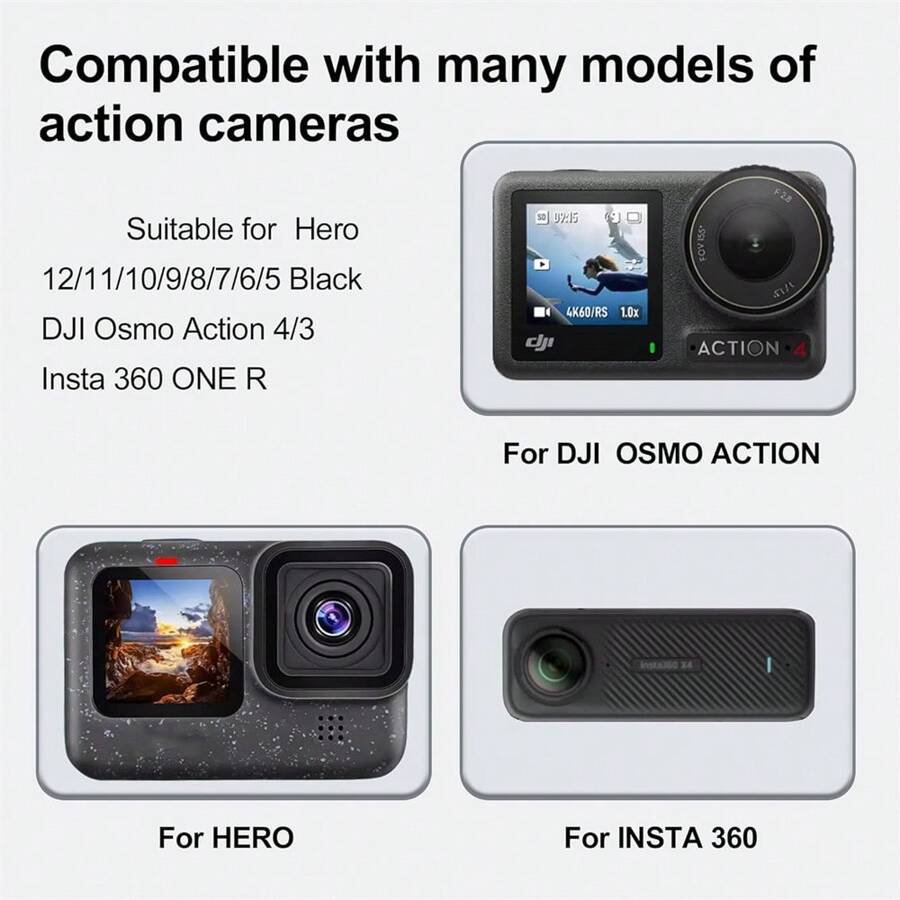 3 In 1 Accessories Set For Gopro Hero 12/11/10/9/8/7//6/5/4/3 Black ...