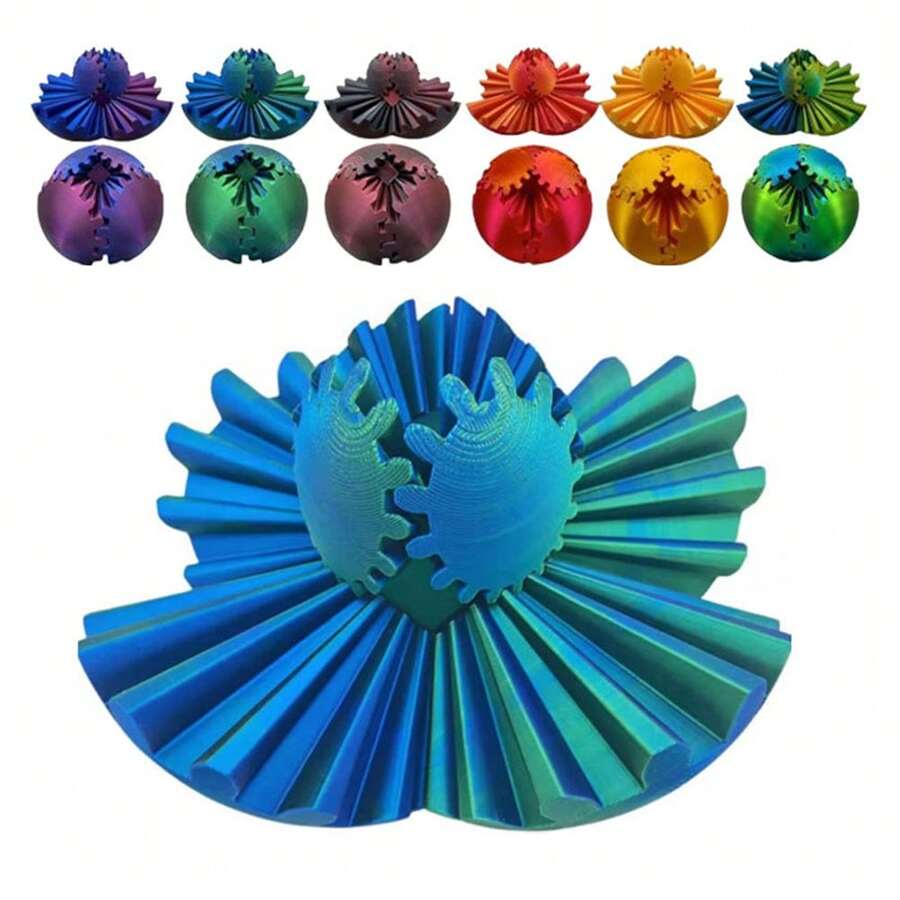 1pc 3D Printed Gear Ball Spinning Ball Fidget Toy - Gearsphere Gear ...