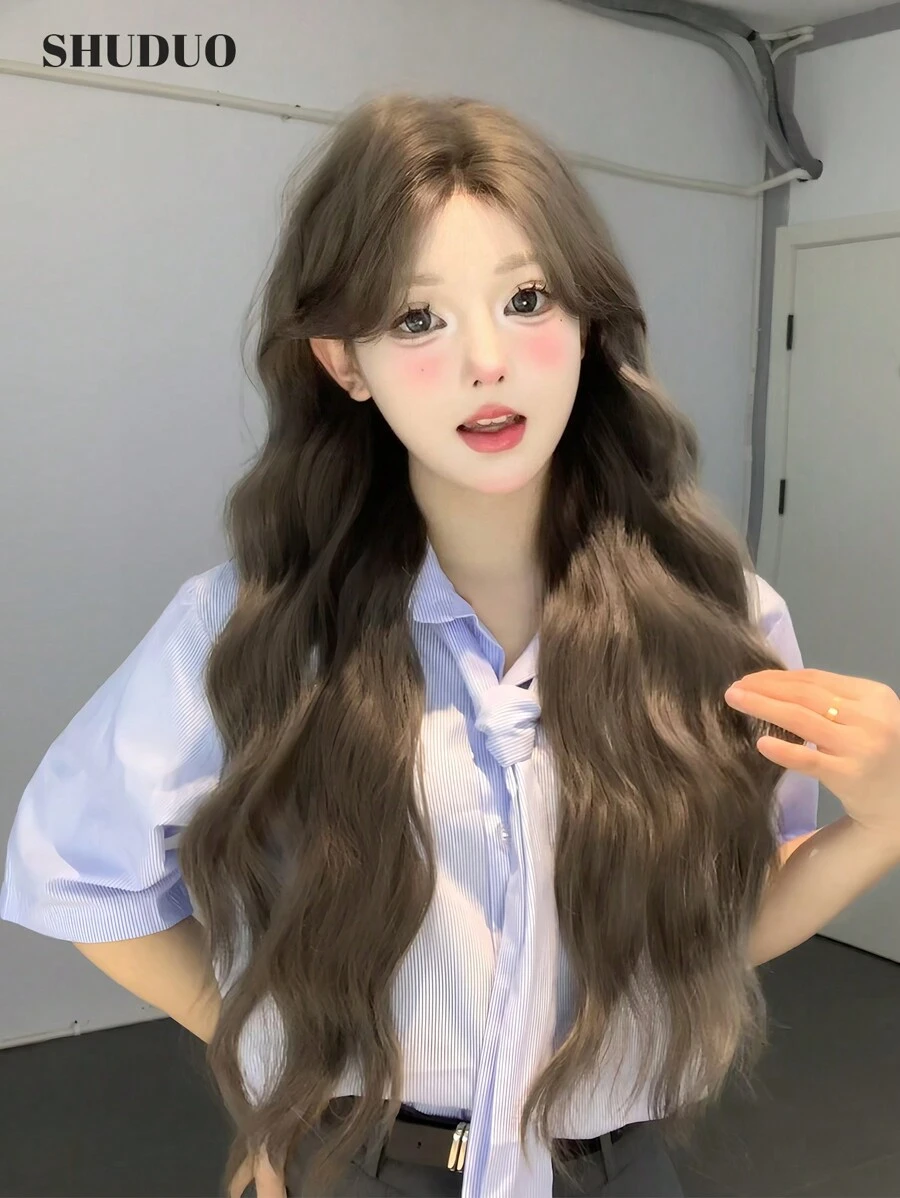 Forehead Shape Lace 5*1, Forehead Lace Wave Wig, Center Split Wig, Gray ...