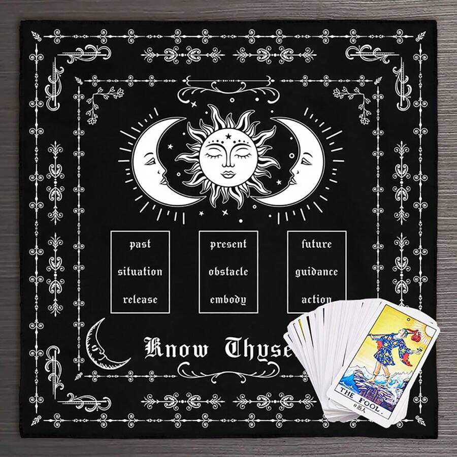 Sun And Moon Pattern Tarot Cloth - Occult Home Decor And Divination ...
