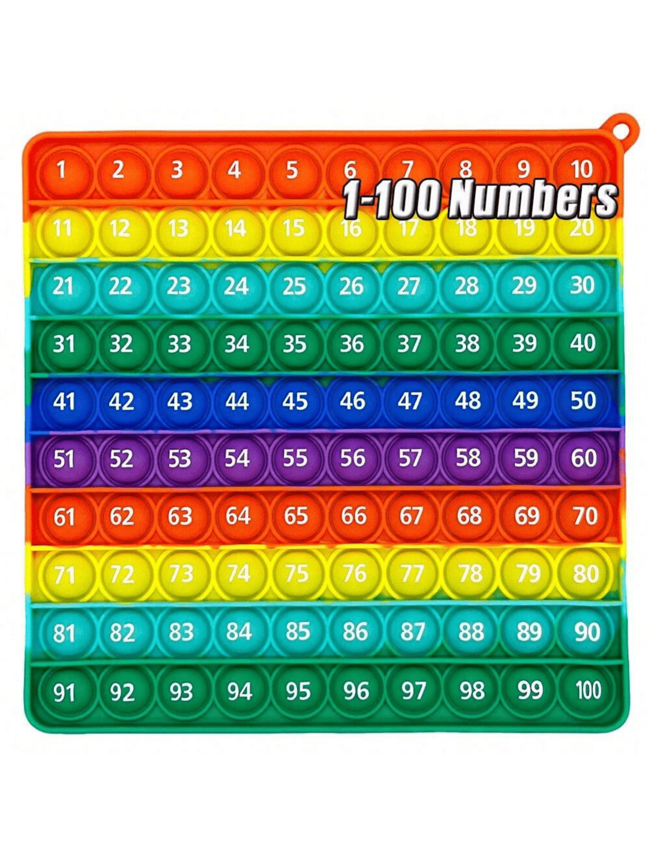 Rainbow 1-100 Numbers Pop Fidget Toys, Math Counting Games Learning ...