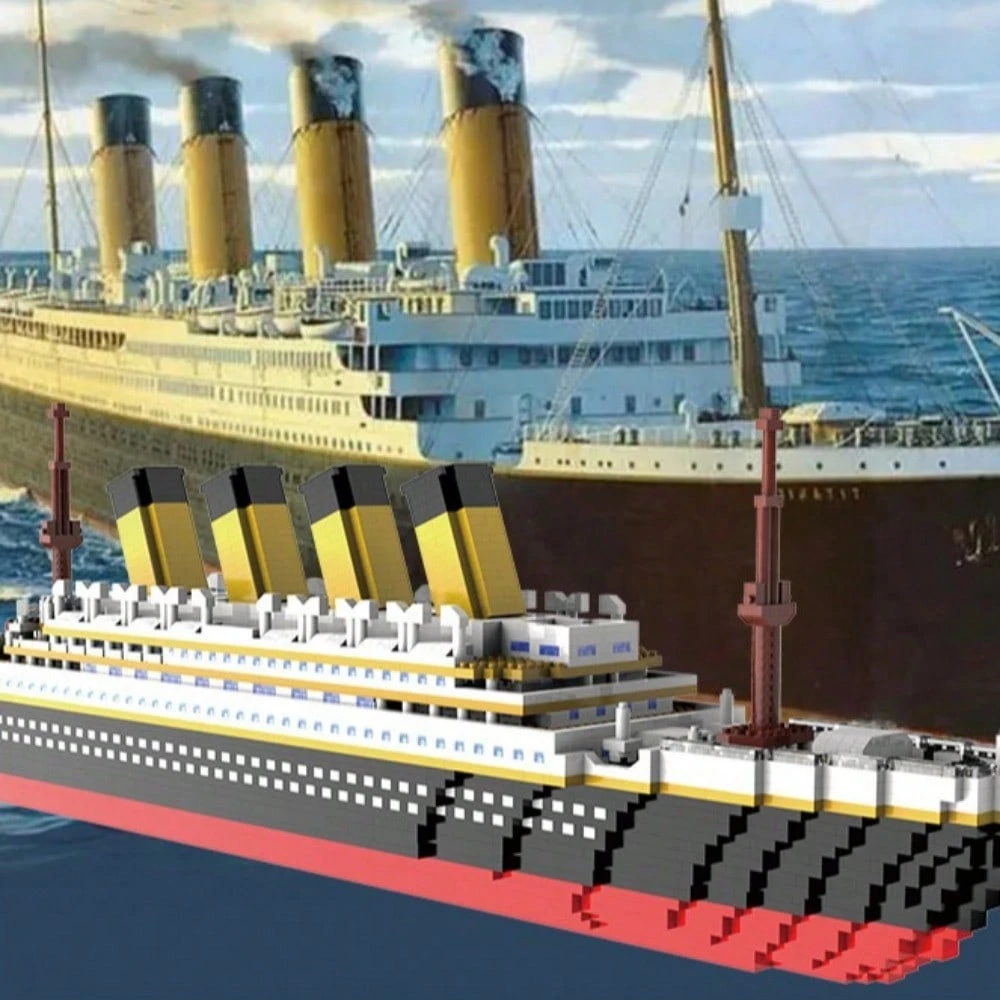 Giant Ship Boat Building Blocks Luxury Iceberg Cruise Wreck DIY ...