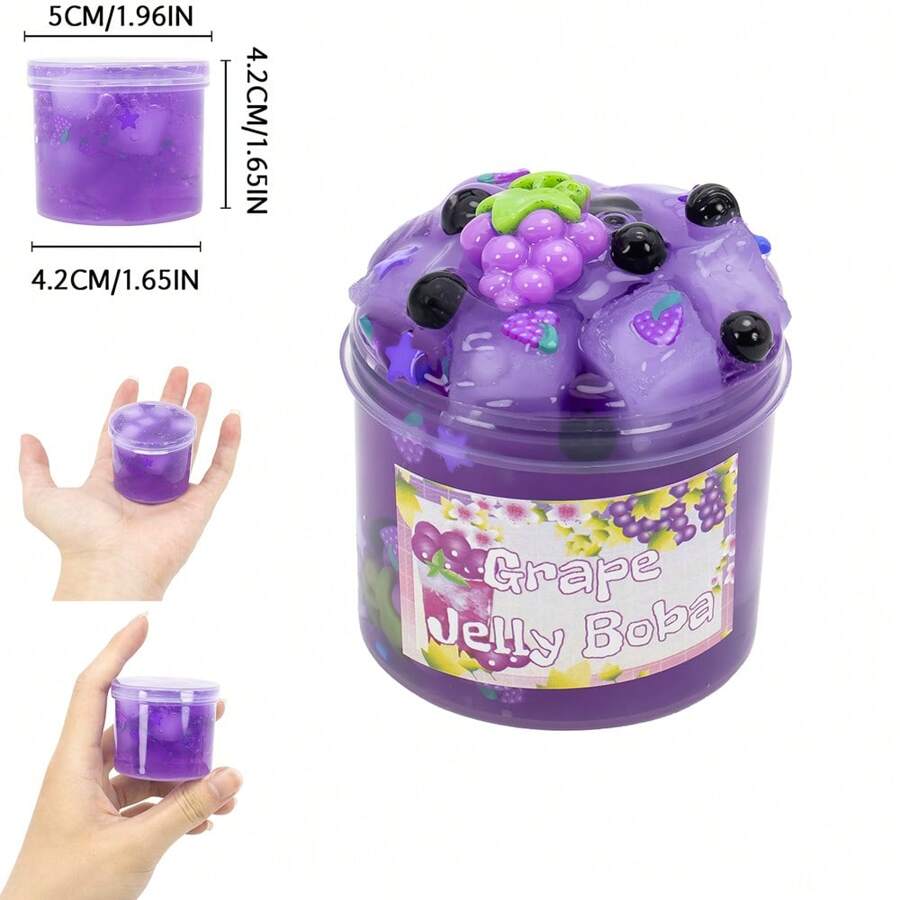 2.37oz Boba Crunchy Slime Kit Watermelon Grape Peach Premade Crystal ...
