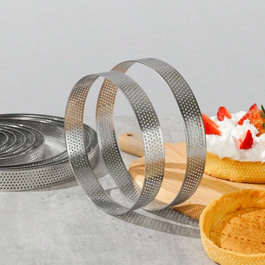 Stainless Steel Baking Mold Set, 6cm/8cm Round Tart Crust Molds With ...