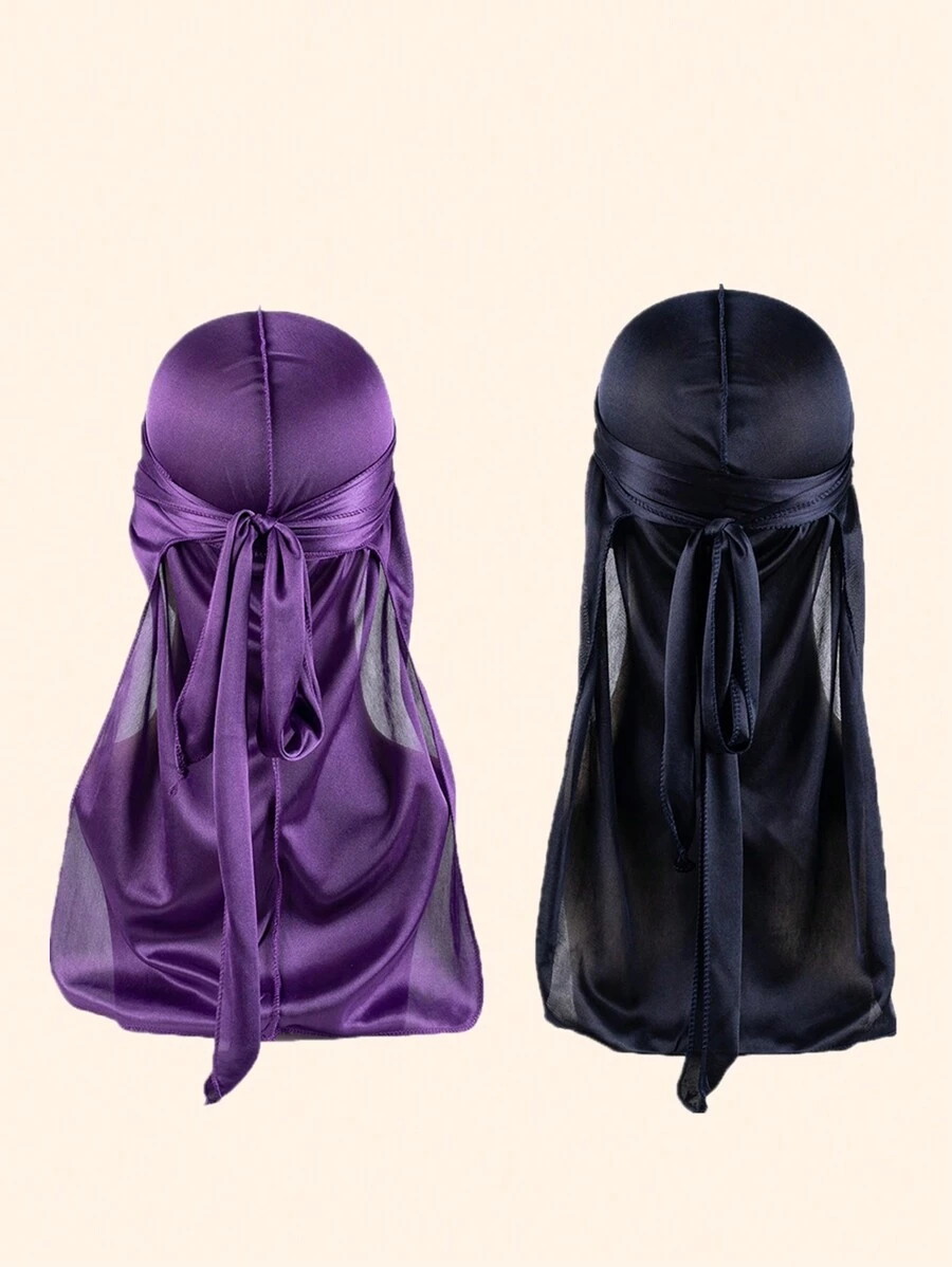2 Pcs Silky Durag For Men Wave Cap Satin Dorag For Men Women 360 Wave ...