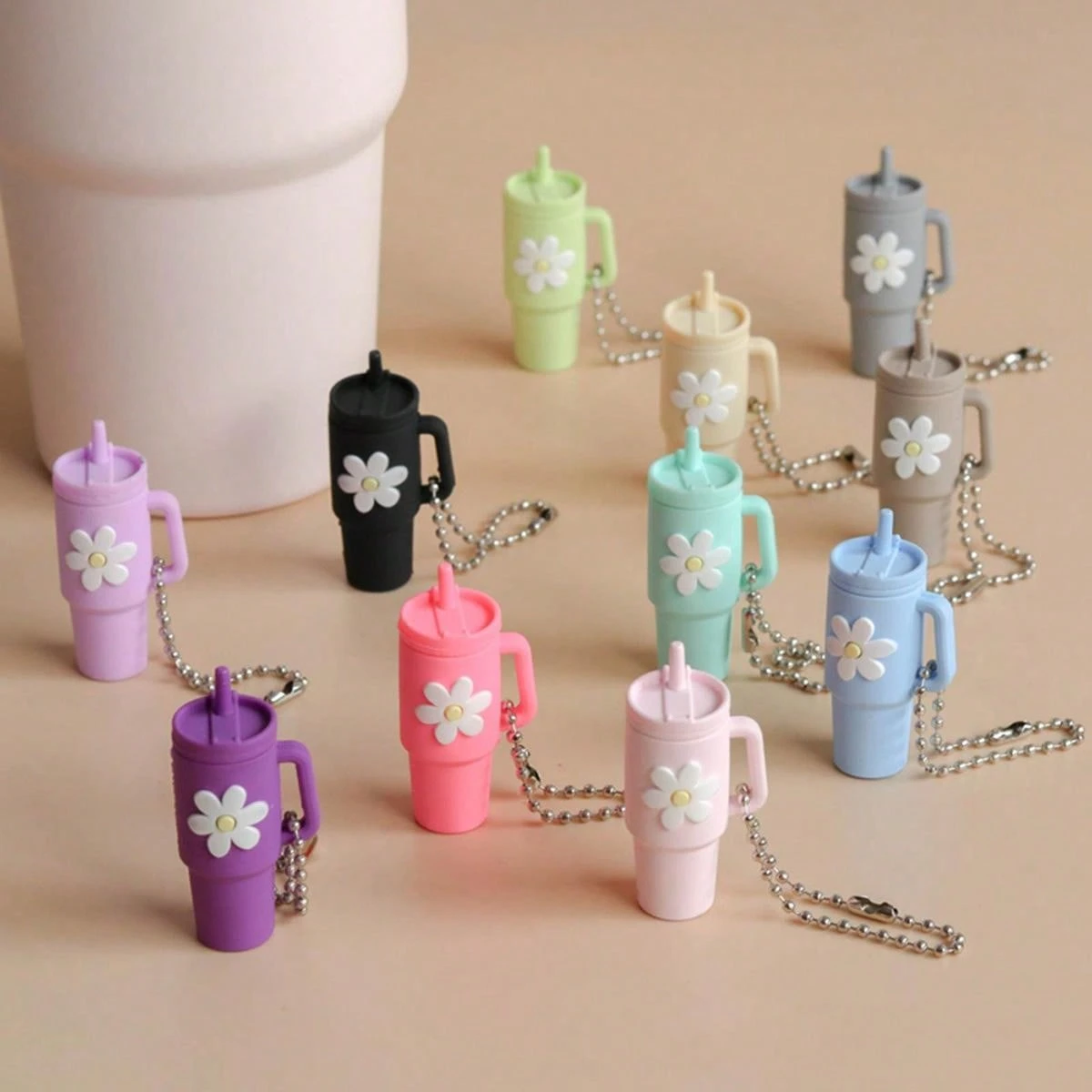 1pc Cute Cup Flower Shape Charms Chains Accessories For 30 & 40oz ...