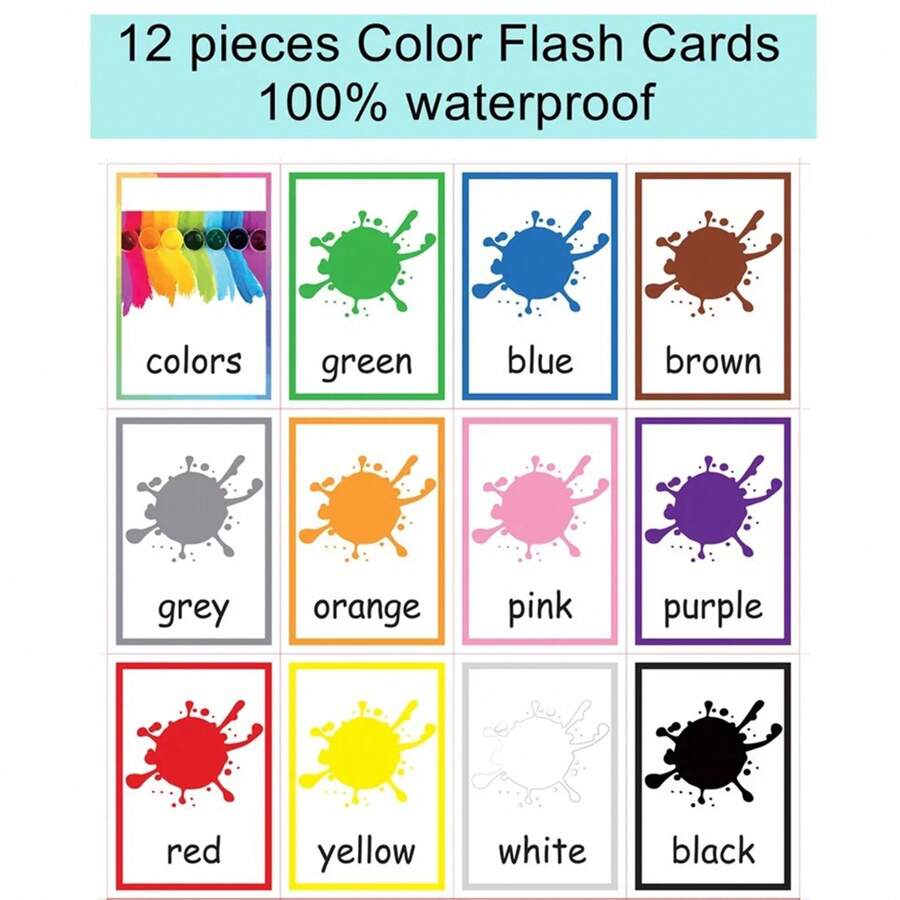 12pcs Color Cognition Flashcards, Early Childhood Color Education Cards ...