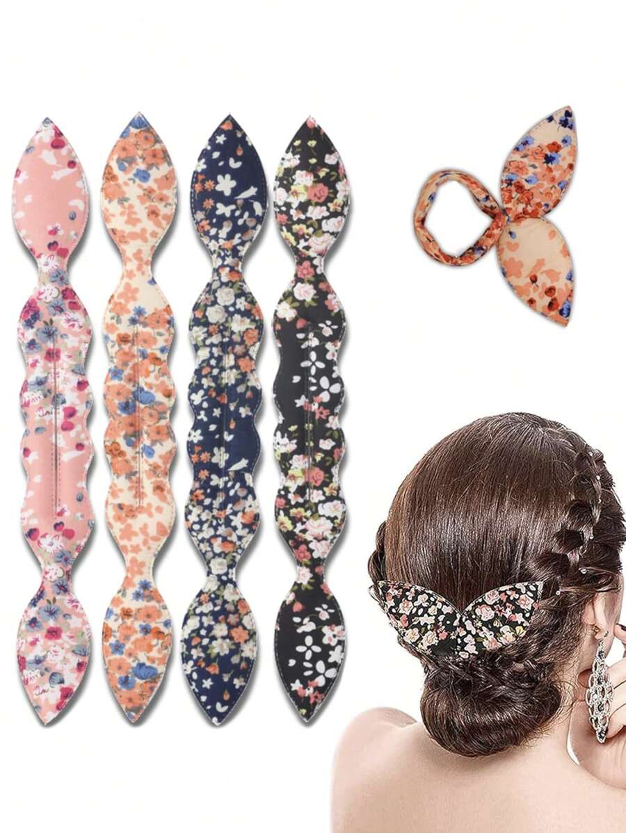 4 Pcs Per Set Hair Bun Maker, French Magic Twist Donut Snap And Roll ...