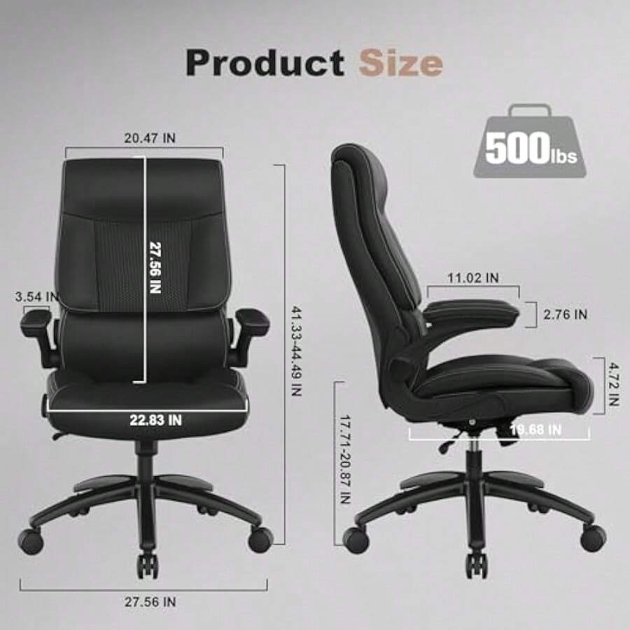 Tall Office Chair Set Of 2 500LBS Executive Desk Chair Lumbar Support ...