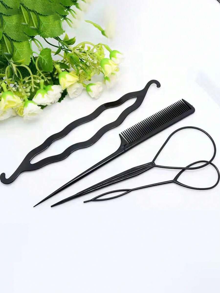 1 Set Of 4 Pieces Of Children's Hair Braiding Artifacts Pulling Hair ...